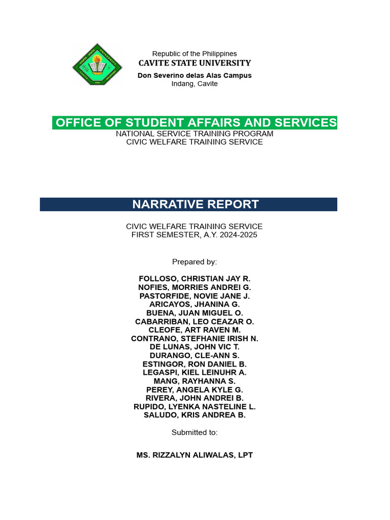NSTP-CWTS Team-Building Report 2024 | PDF