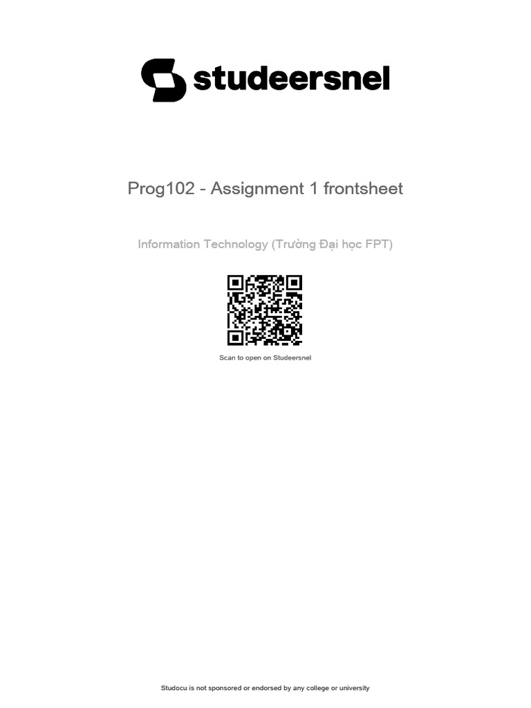 Prog102 - Assignment 1 Frontsheet Prog102 - Assignment 1 Frontsheet | PDF | C (Programming ...