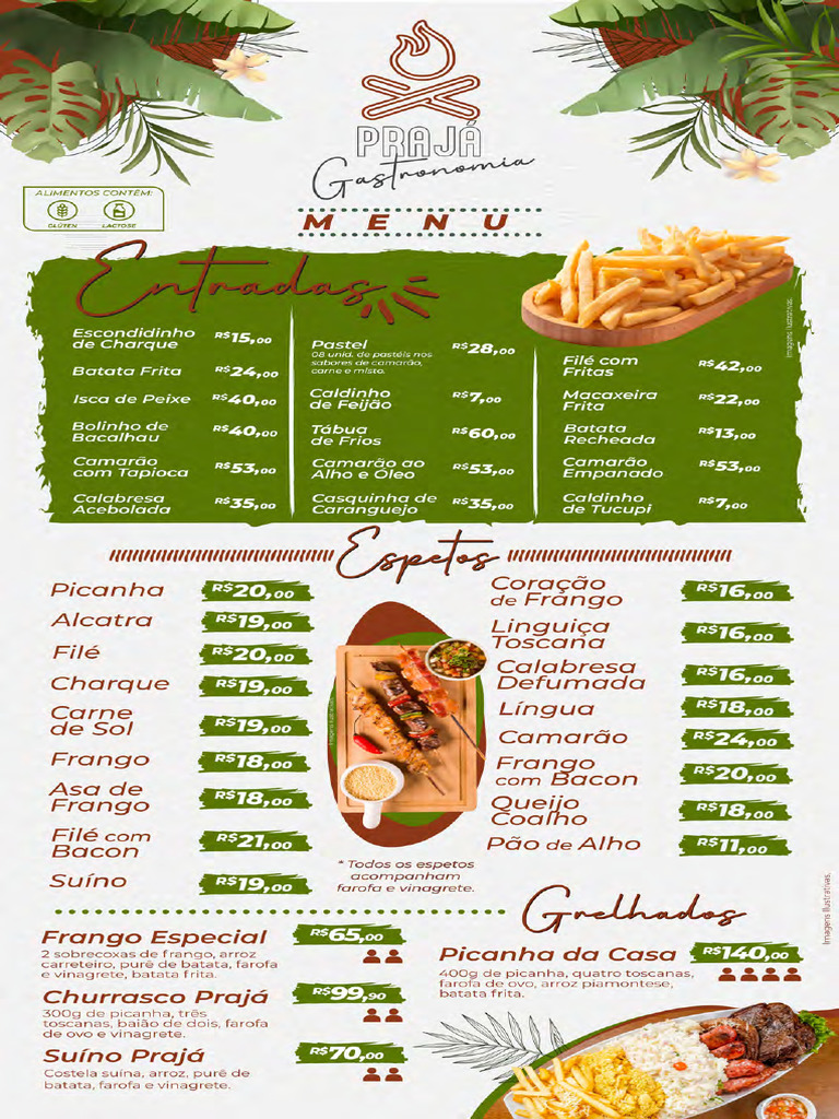 Menu Prajá Gastronomia - FEVEREIRO 2025 link | PDF