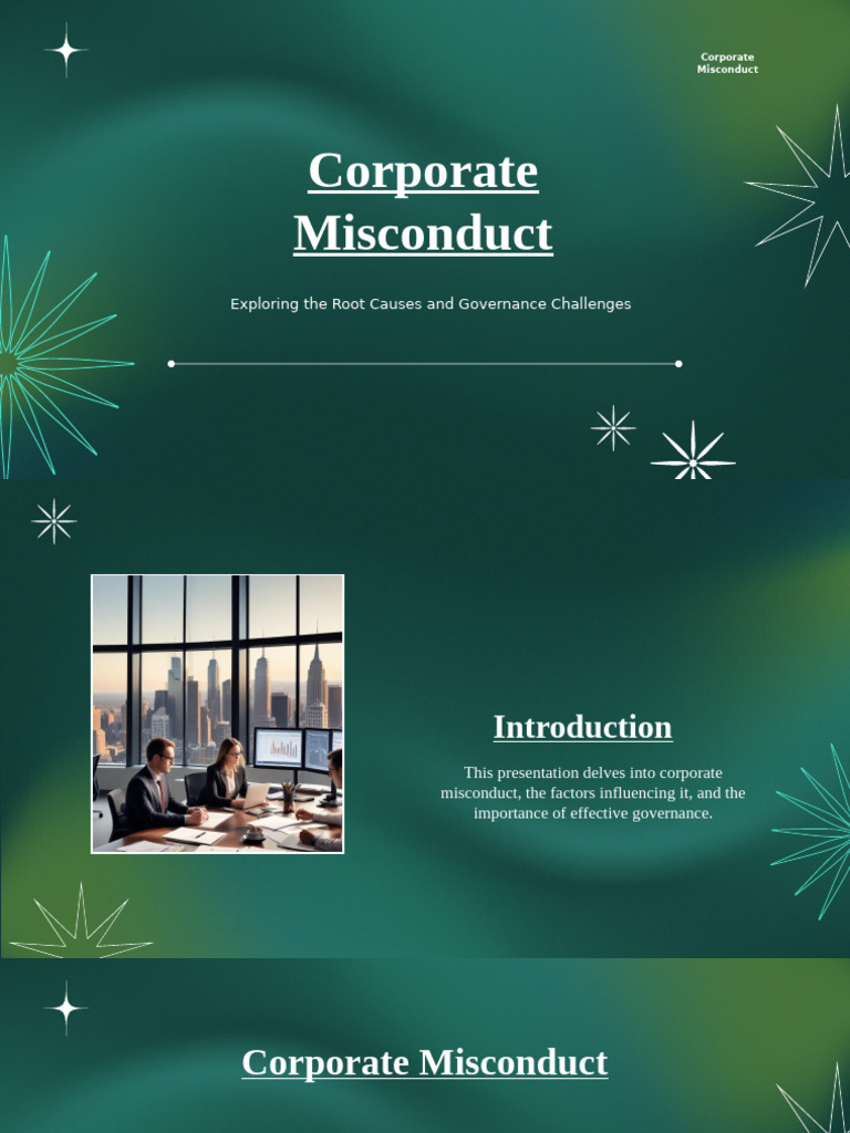 Corporate Misconduct and Governance Challenges | PDF | Governance ...
