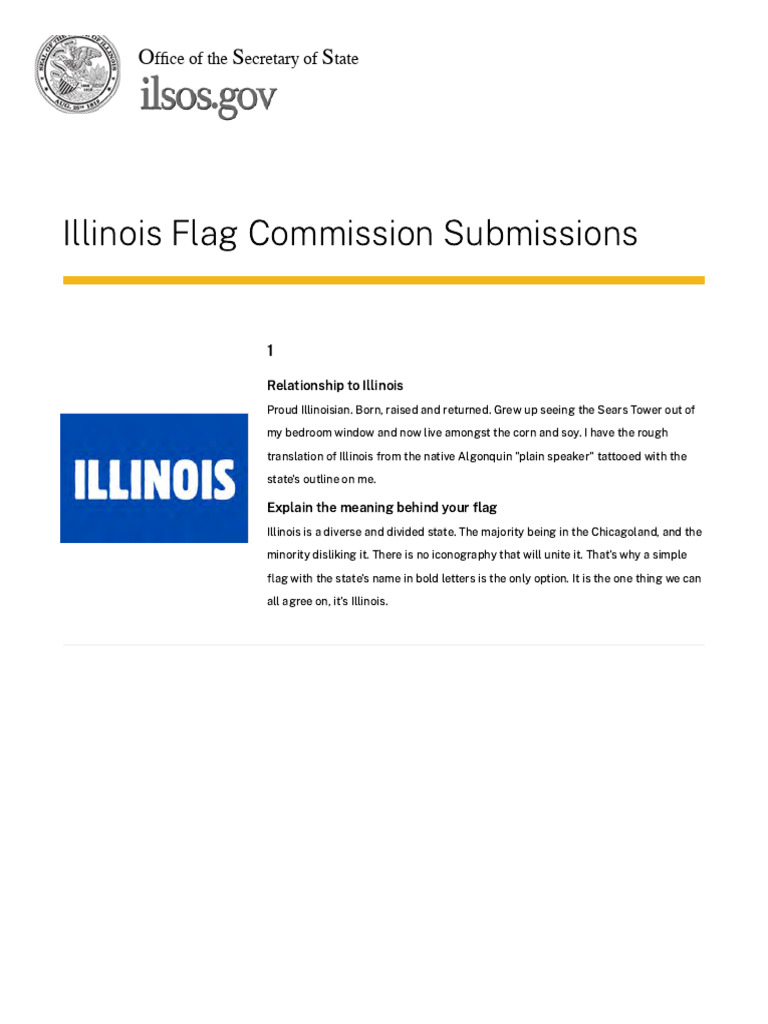 Illinois Flag Design Submissions Overview | PDF | Illinois | Chicago