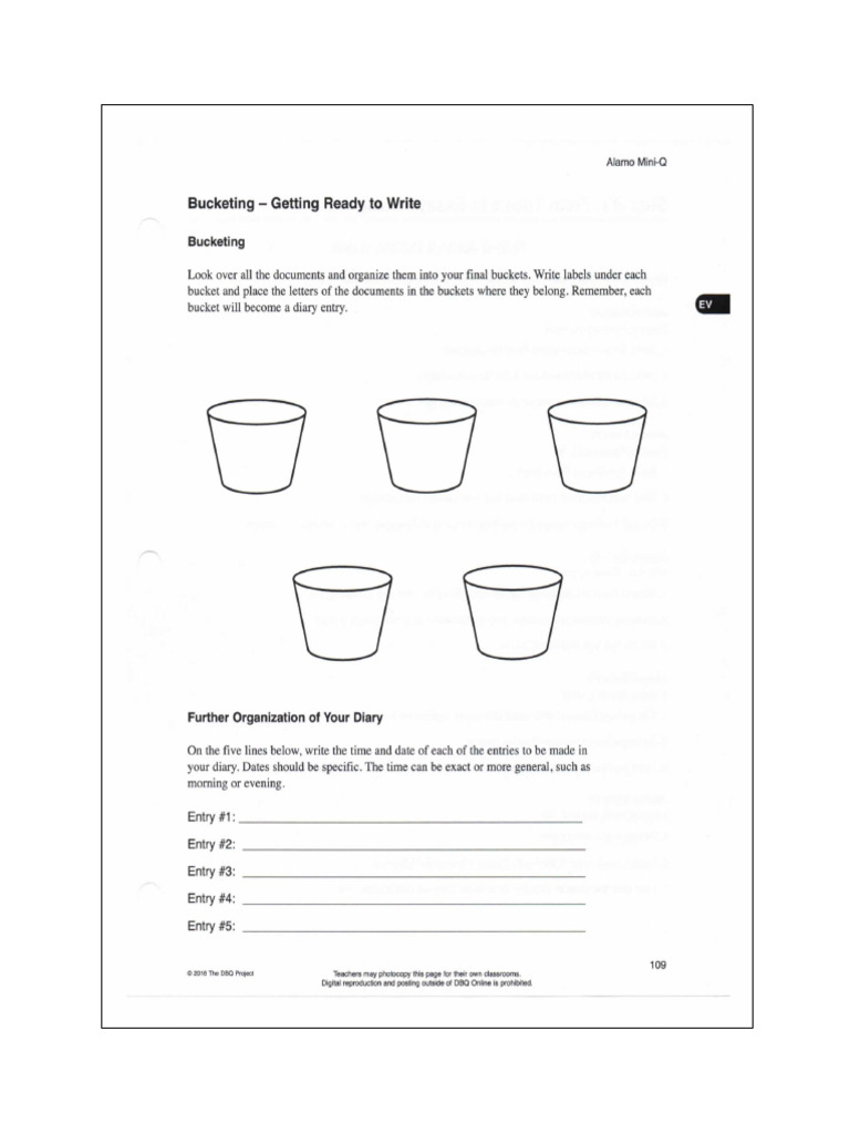 Skibidiremembering The Alamo DBQ - Bucketing & Final Response | PDF