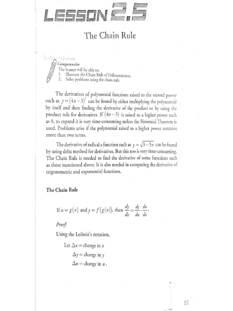 Lesson 2.5 - The Chain Rule PDF | PDF