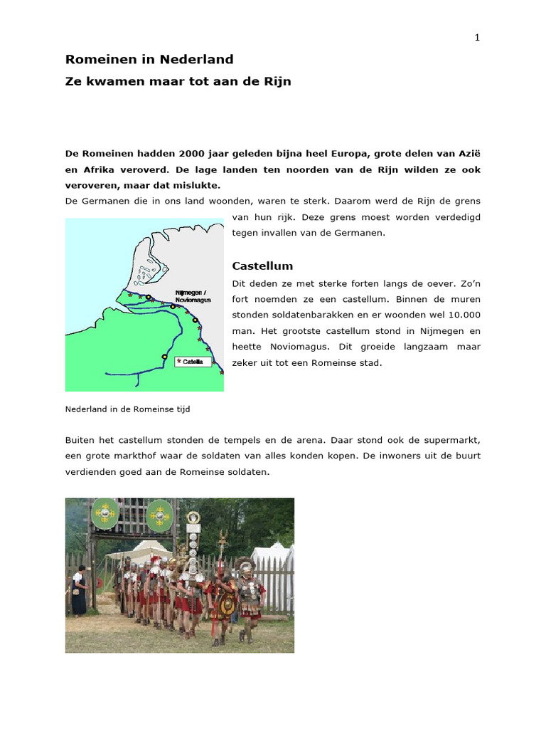 P 1-5 Romeinen in Nederland | PDF
