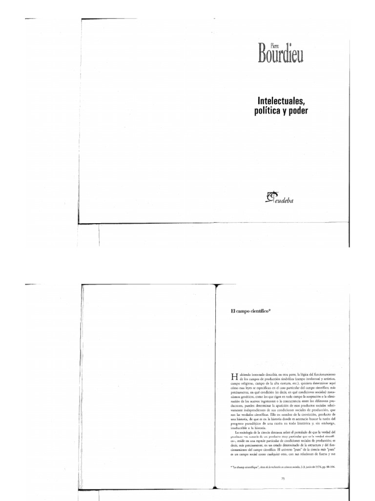 Bourdieu, P. (2011 (1976) ) - El Campo Científico. | PDF