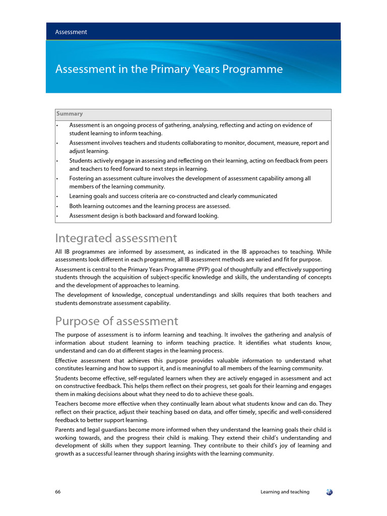 Effective Assessment in PYP Education | PDF | Educational Assessment ...