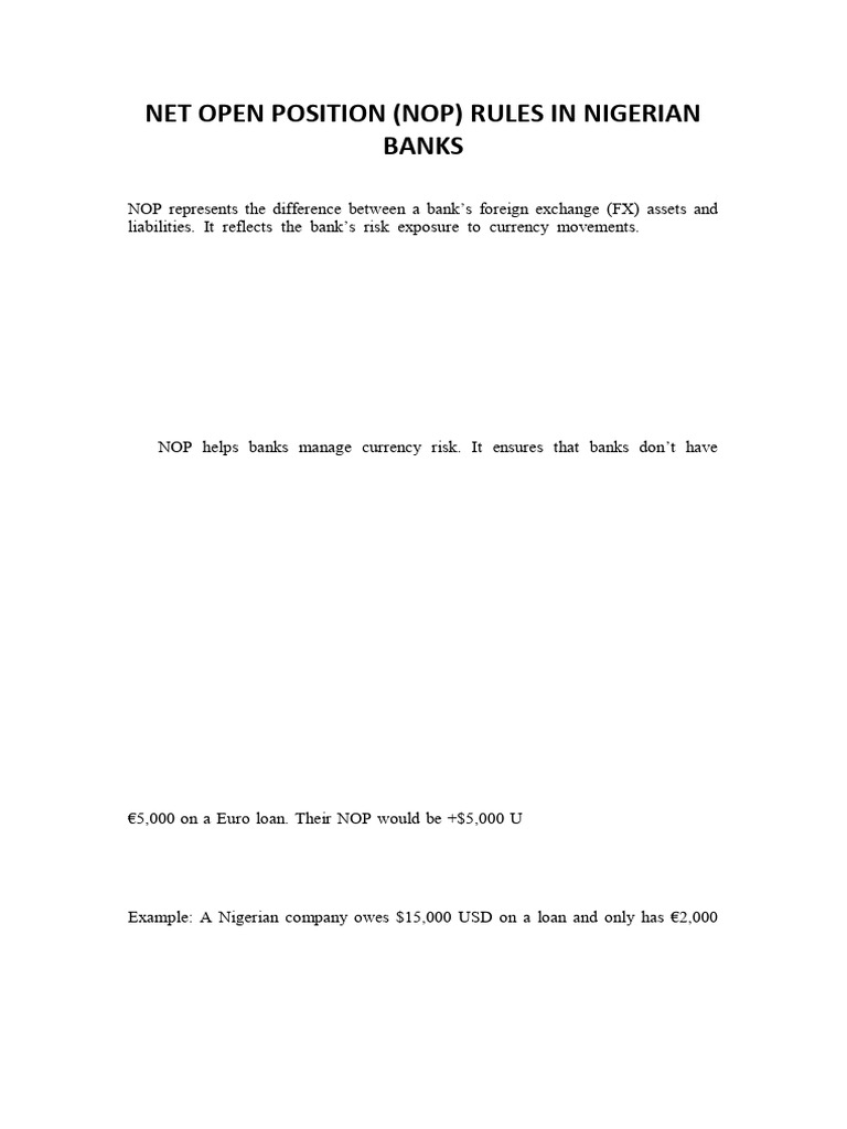 Net Open Position Rules in Nigerian Banks | PDF | Exchange Rate | Banks