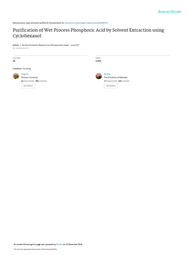 Purification_of_Wet_Process_Phosphoric_Acid_by_Sol | PDF | Phosphoric Acid | Phase (Matter)