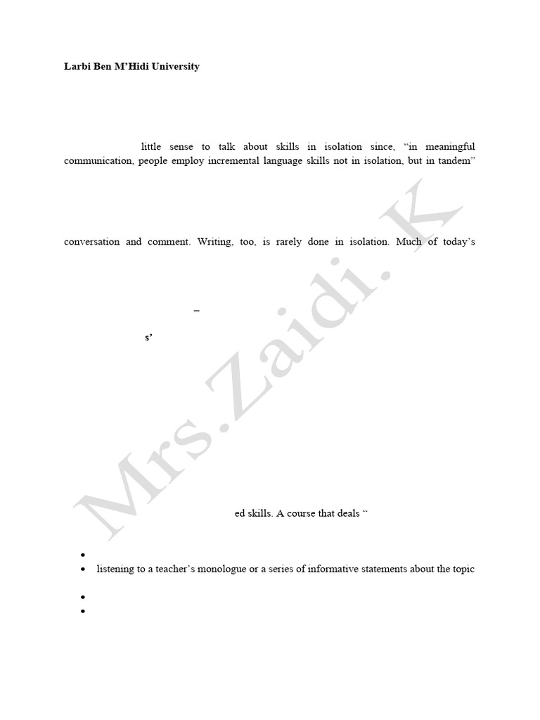 Integrating Skills S | PDF | Curriculum | Teachers