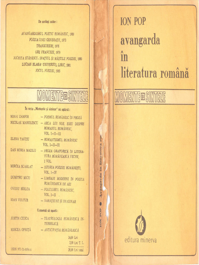 Avangarda in Literatura Romana - Ion Pop - Web | PDF