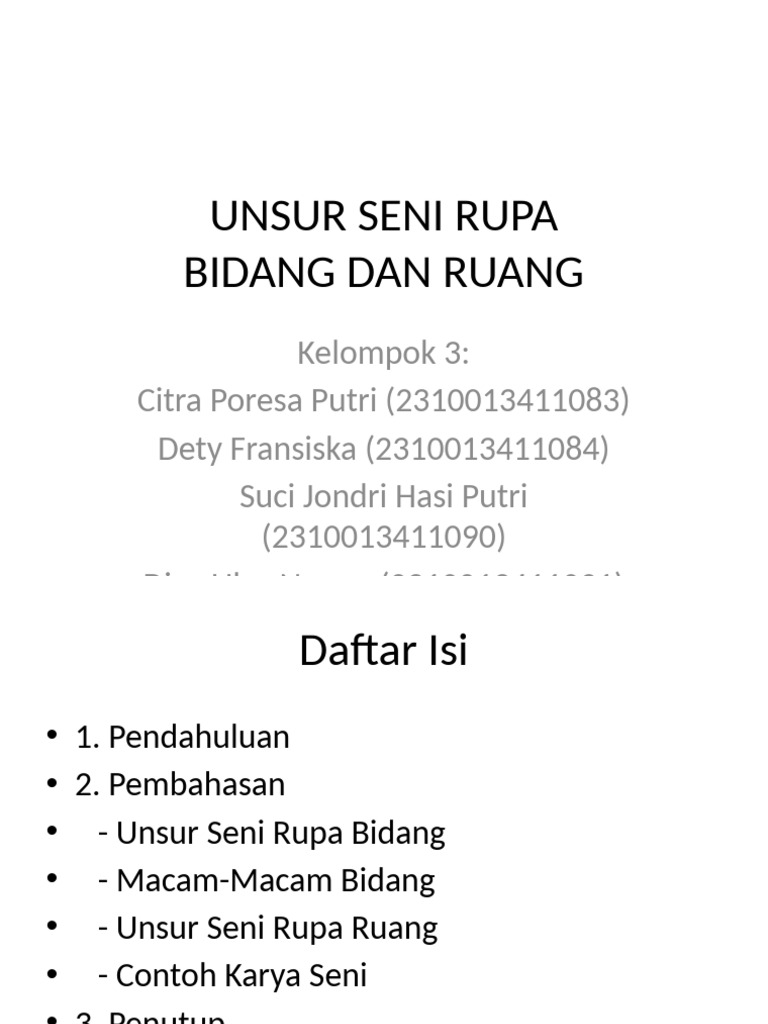 Unsur Bidang dan Ruang dalam Seni Rupa | PDF