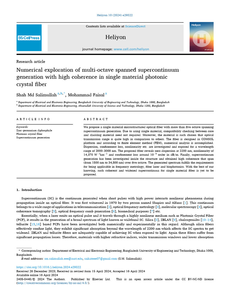 Numerical Exploration of Multi-Octave Spanned Supe | PDF | Optical ...