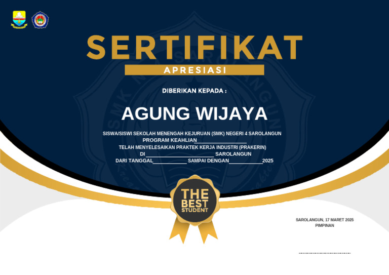 Sertifikat Magang 2025 | PDF