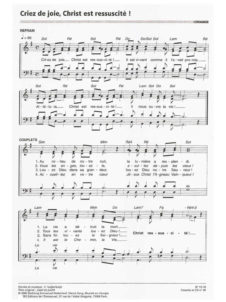 Criez de Joie Christ Est Ressuscite | PDF