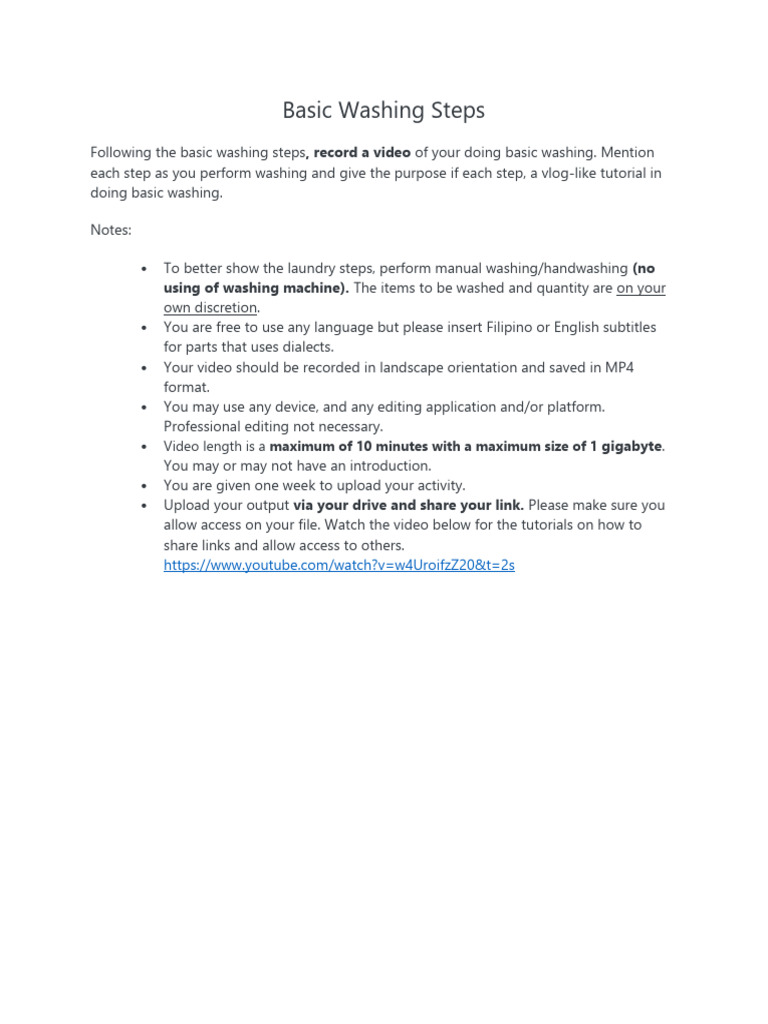 Basic Washing Steps | PDF