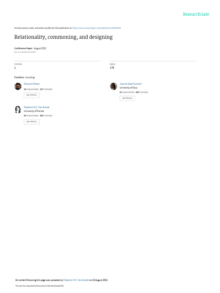 Relationality, Commoning, and Designing | PDF | Attention | Ontology