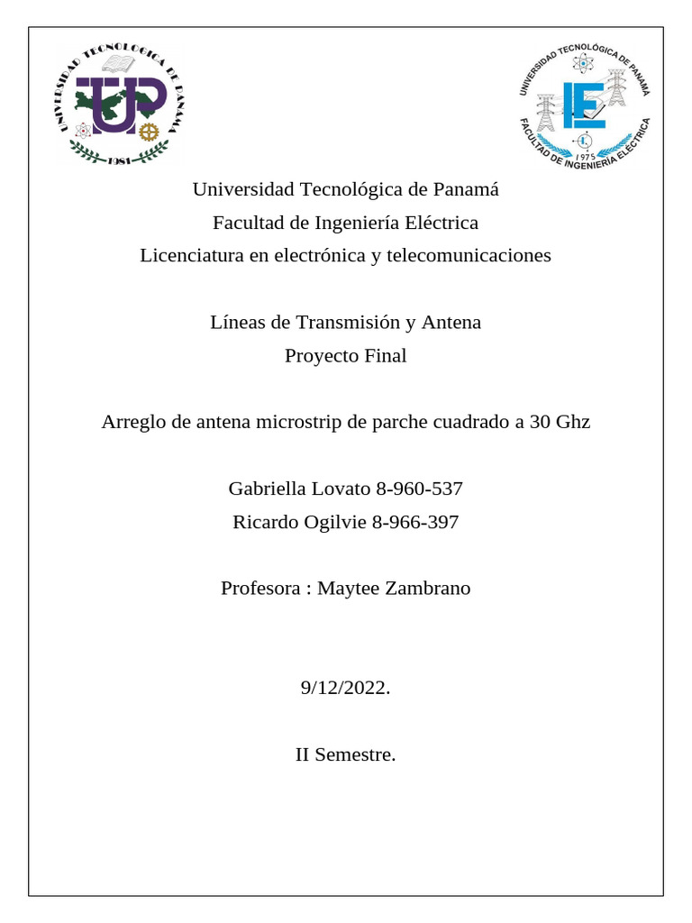 Diseño de Antena | PDF | Antena (Radio) | Microondas