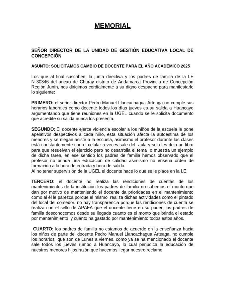 MEMORIALES | PDF | Maestros | Escuelas