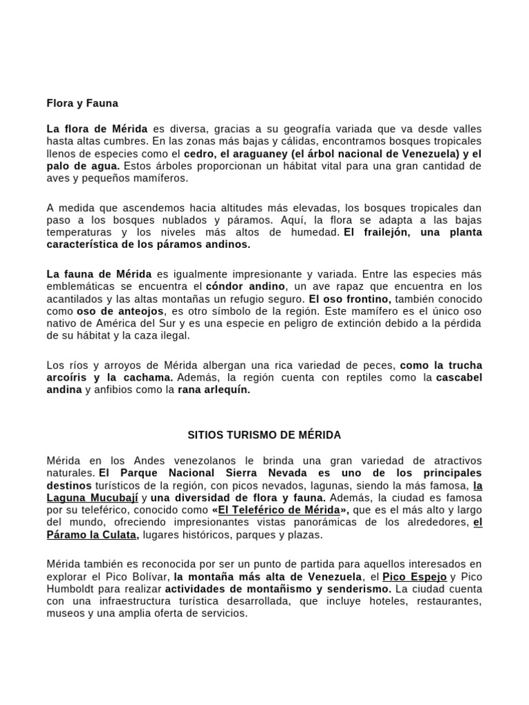 El Estado Mérida en Venezuela | PDF