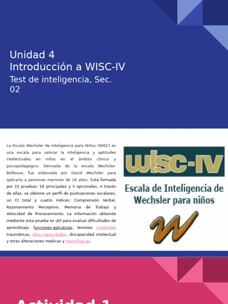 Introducción A WISC-IV | PDF