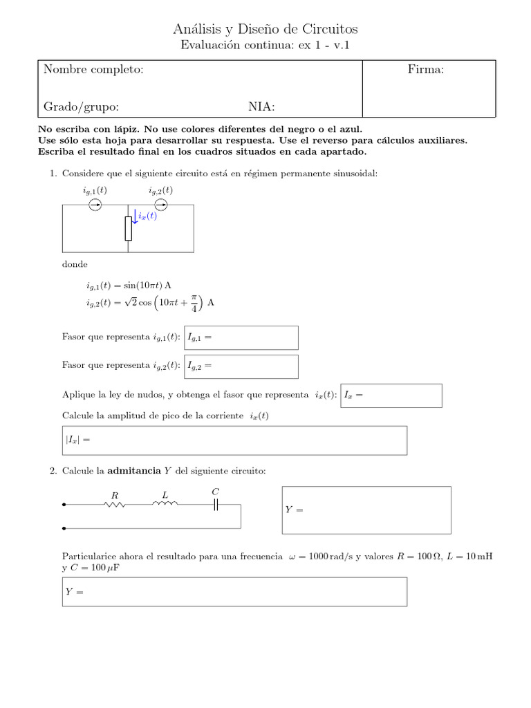 An Alisis y Dise No de Circuitos: Soluci On | PDF