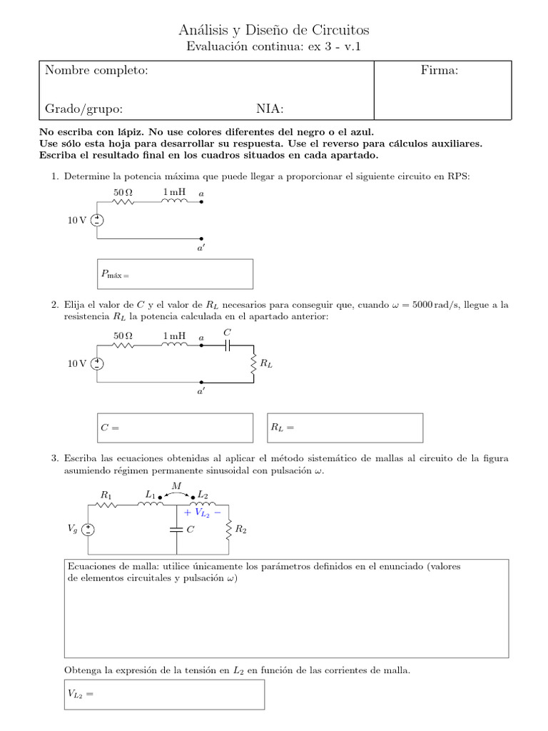 An Alisis y Dise No de Circuitos: Soluci On | PDF