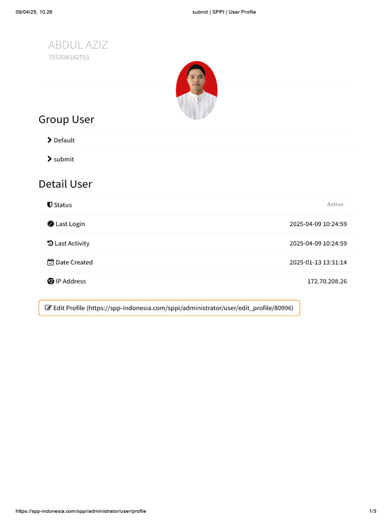 submit _ SPPI _ User Profile | PDF