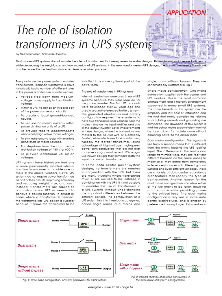 IT Transformer UPS - Schneider - The-Role | PDF | Mains Electricity ...