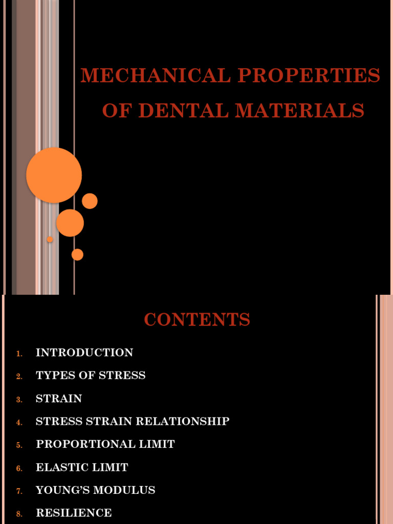 Mechanical Properties of Dental Material | PDF | Deformation (Engineering) | Strength Of Materials