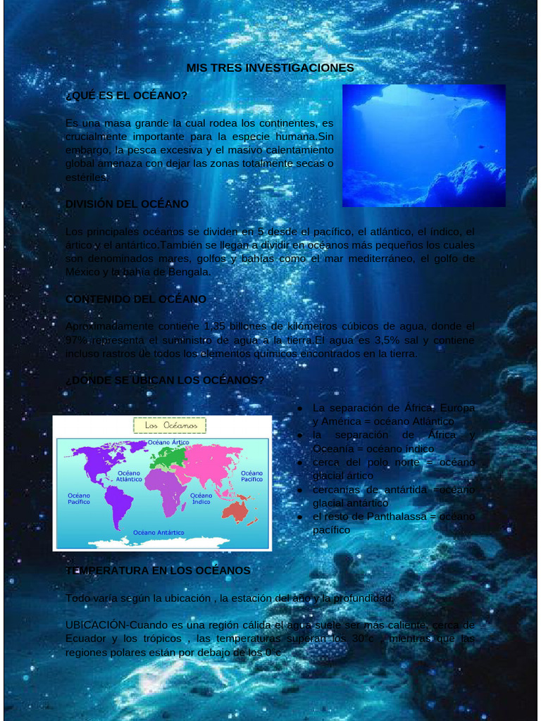 Importancia y características del océano | PDF | Océanos | Mar