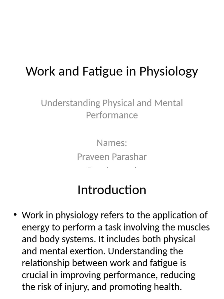 Work and Fatigue in Physiology Explained | PDF | Skeletal Muscle ...