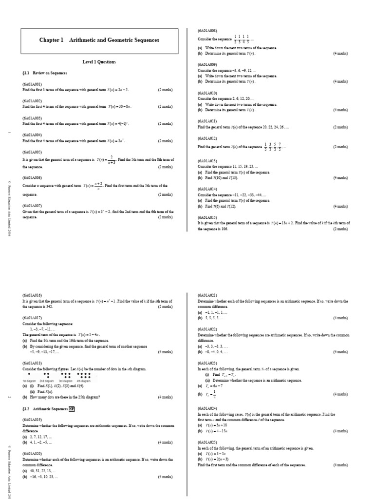 6ACh01_Arithmetic And Geometric Sequence | PDF | Mathematics ...