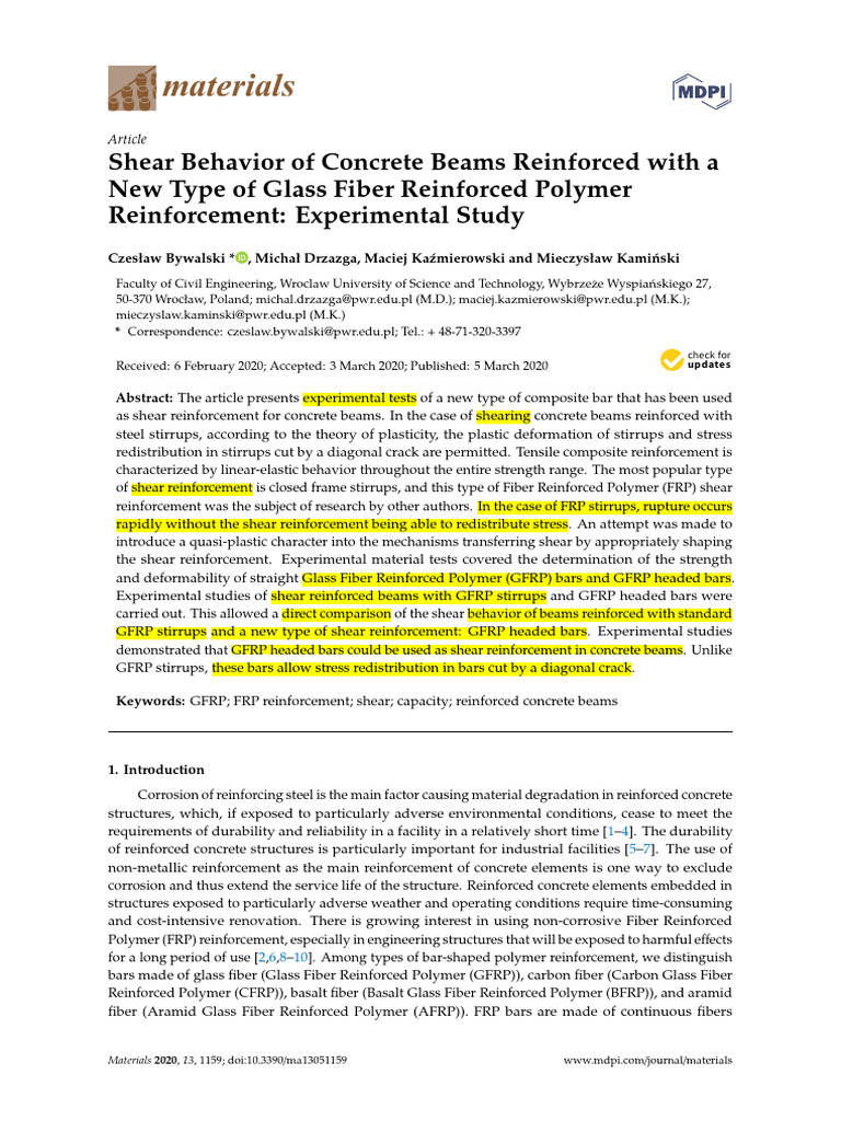 61 - New Type of GFRP Reinforcement | PDF | Fibre Reinforced Plastic ...