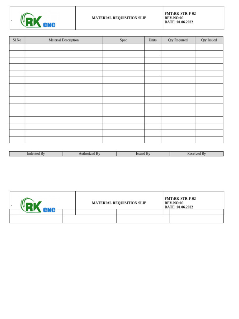 2.RM Requisition | PDF