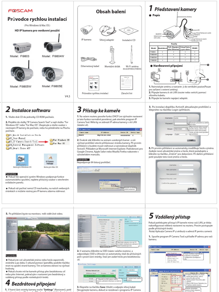 Foscam_11_Quick Installation Guide_Czech | PDF