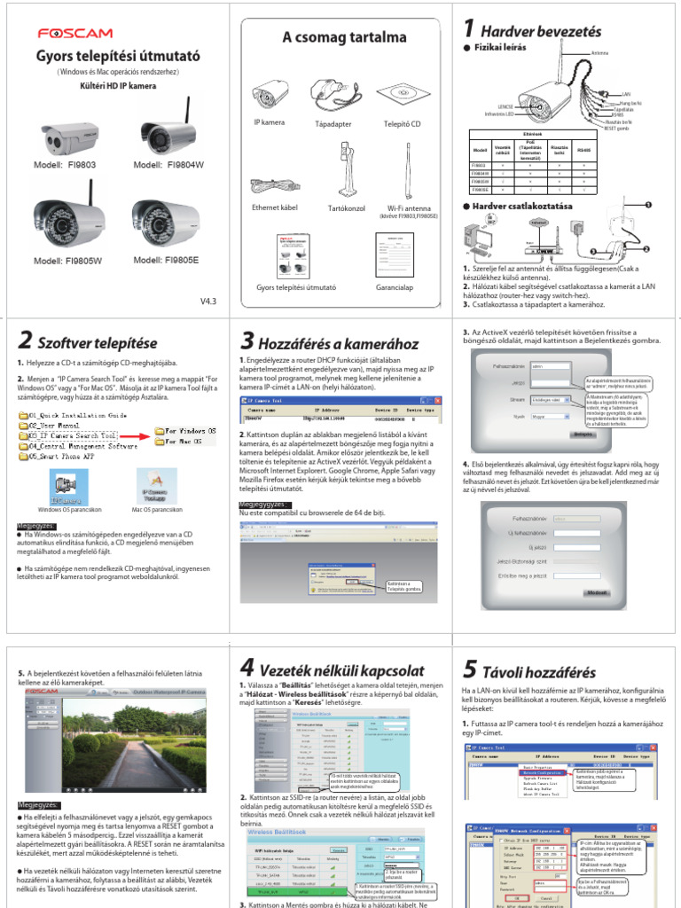 Foscam - 09 - Quick Installation Guide - Hungarian | PDF