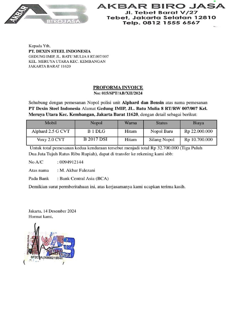 PROFORMA INVOICE PILNOP rev | PDF