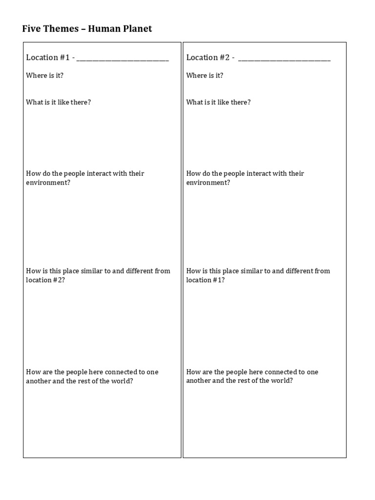 Five Themes Â Human Planet | PDF