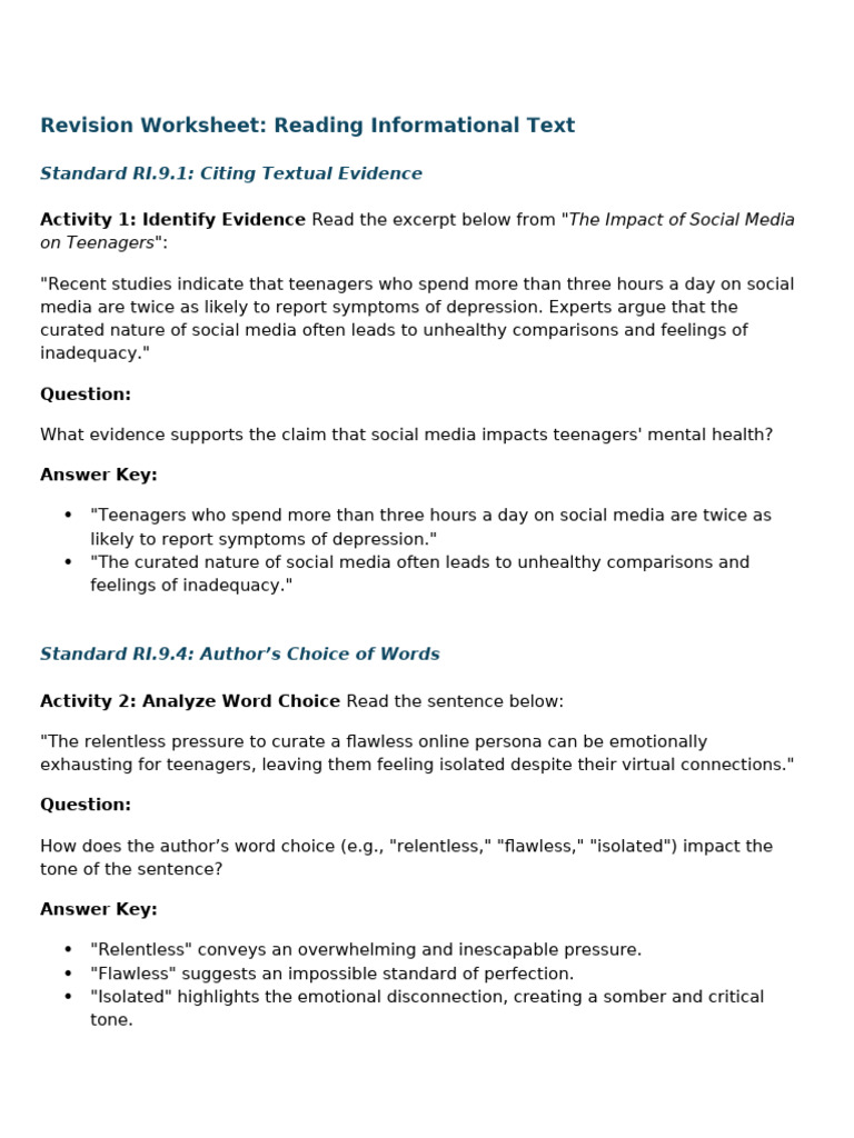 Analyzing Social Media's Impact on Teens | PDF | Adolescence ...