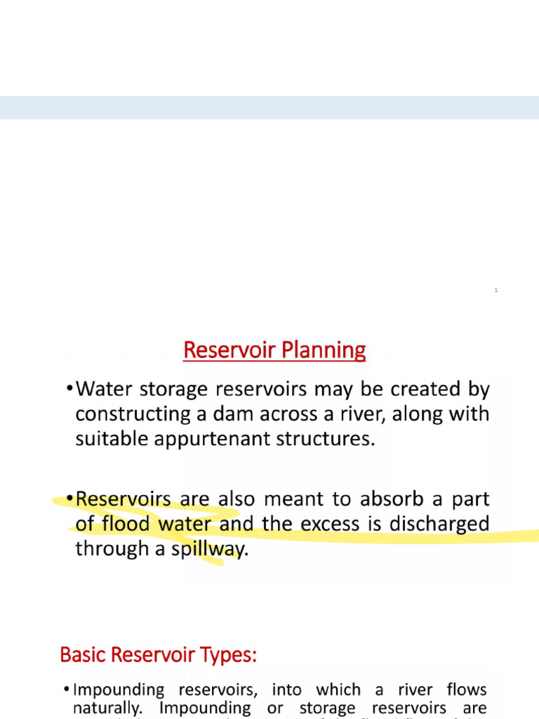 Lecture 22 Reservoir Planning | PDF