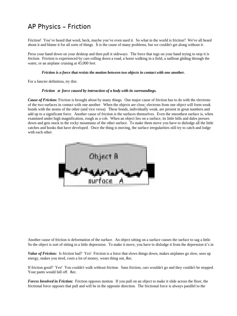 2 - Friction Without Inclines Ans | PDF | Friction | Force