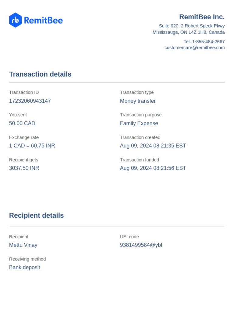 Transaction Receipt 17232060943147 | PDF | Banks | Wire Transfer