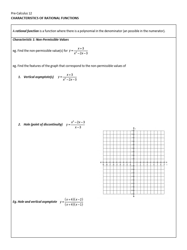Characterisitcs of Rational Functions Notes v2 | PDF