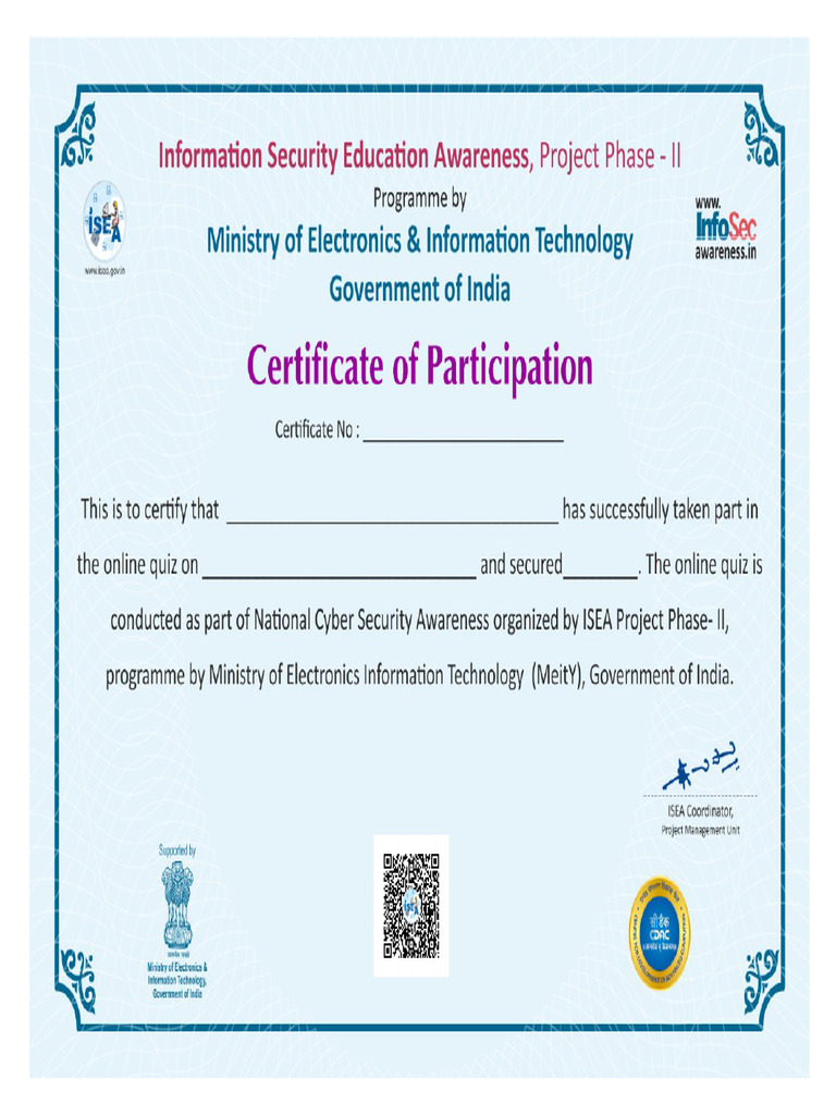 ISEA Digital Certificate 8 Whatsapp Security | PDF