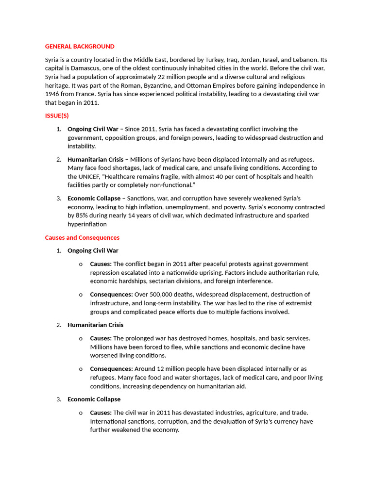 Syria Is Facing Many Problems | PDF | Syrian Civil War | Syria