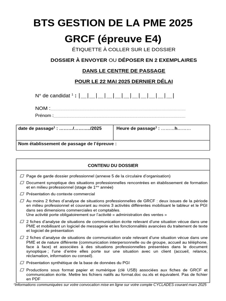 Dossier GRCF BTS GPME 2025 | PDF | Informatique | Logiciel