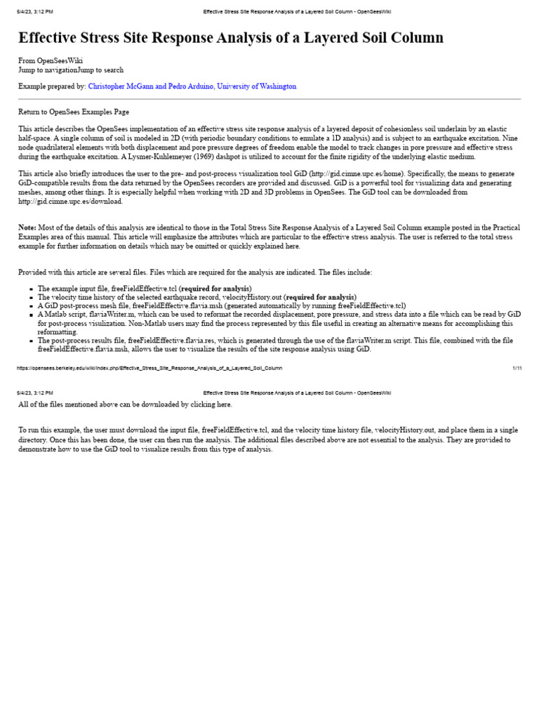 Effective Stress Analysis of Soil Columns | PDF | Mechanical ...