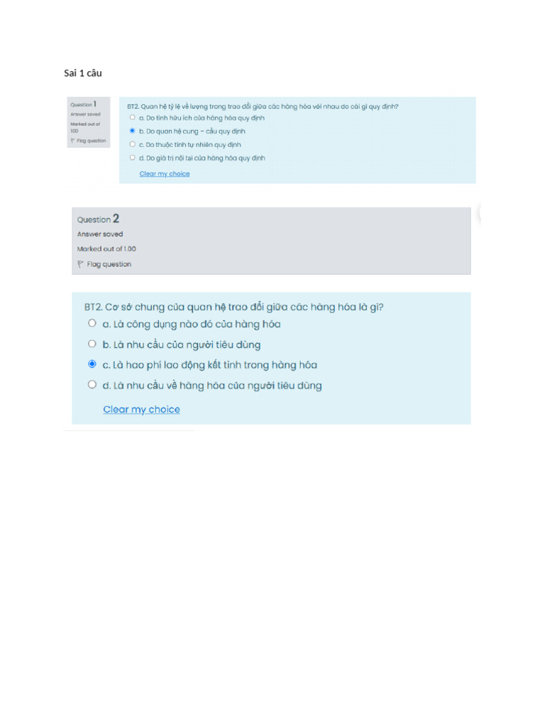 Quiz TN1 - Chương 2 | PDF