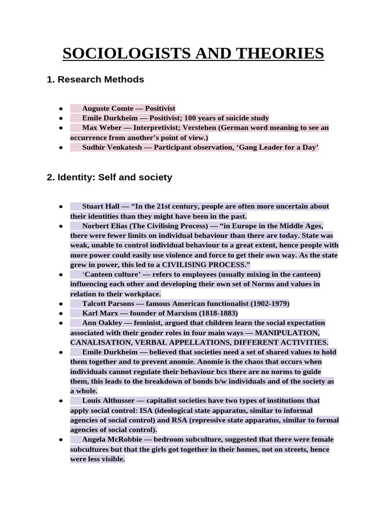 Key Sociological Theories and Concepts | PDF | Deviance (Sociology ...