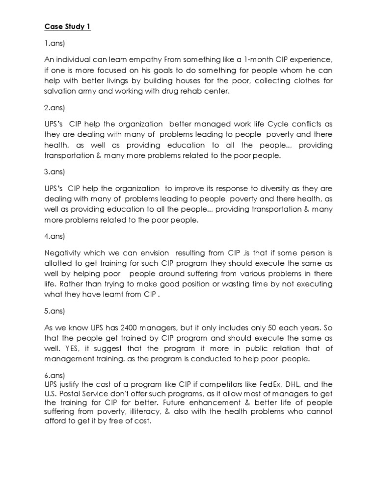 Case Study Answers | Download Free PDF | Poverty | Poverty & Homelessness